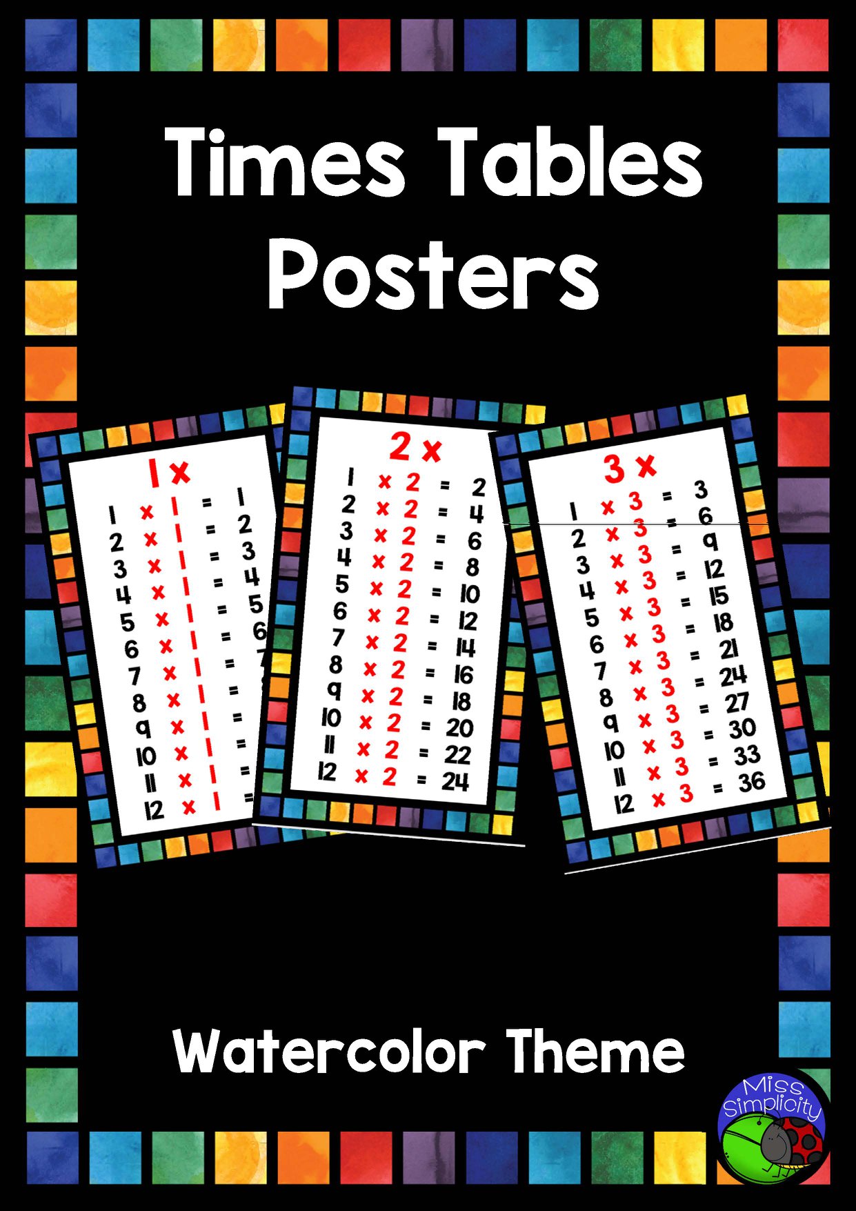 Miss Simplicity - Simple watercolour times tables posters!... | Facebook