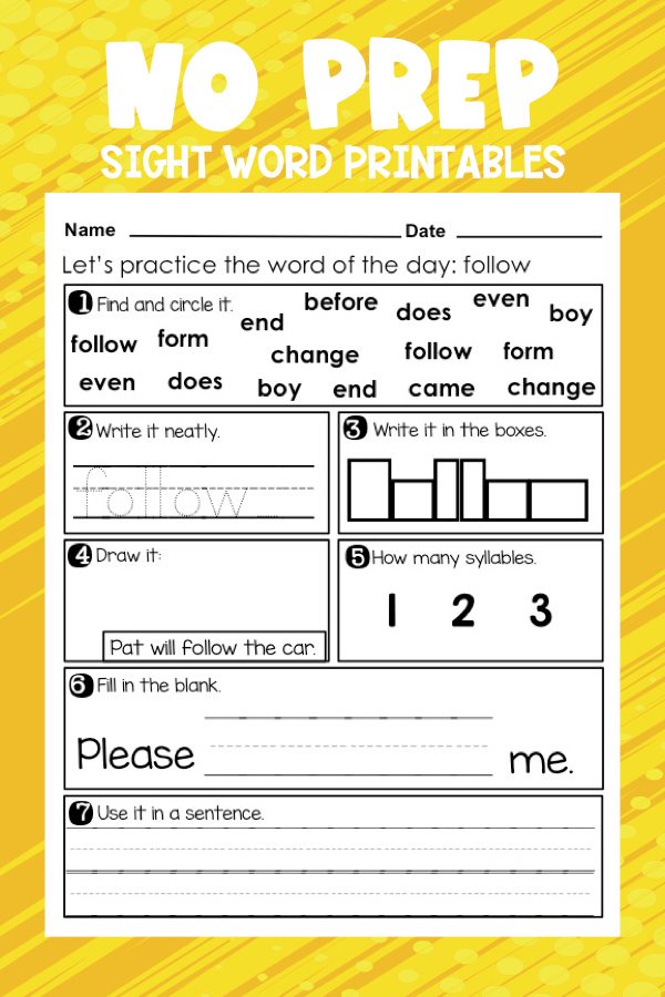 NO PREP SIGHT WORD PRINTABLES... - Education to the Core | Facebook