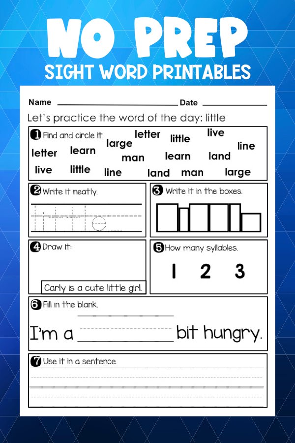 SIGHT WORD PRINTABLES 💙 No prep,... - Education to the Core | Facebook