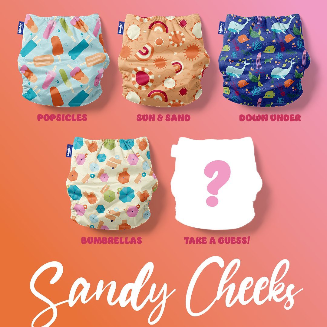 The Sandy Cheeks Collection Drops Kinder Cloth Diapers