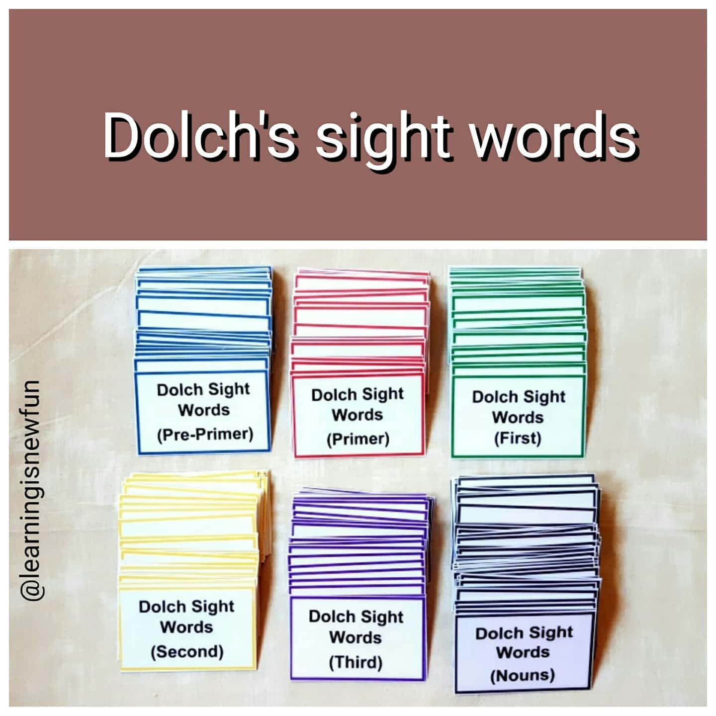 Dolch sight words Flashcards The... - Learning Is New Fun