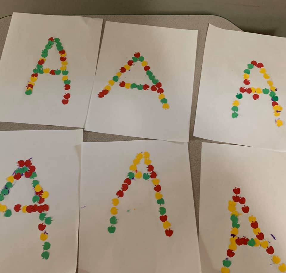 Fine motor letter A with... - Daisies and Dragonflies Daycare