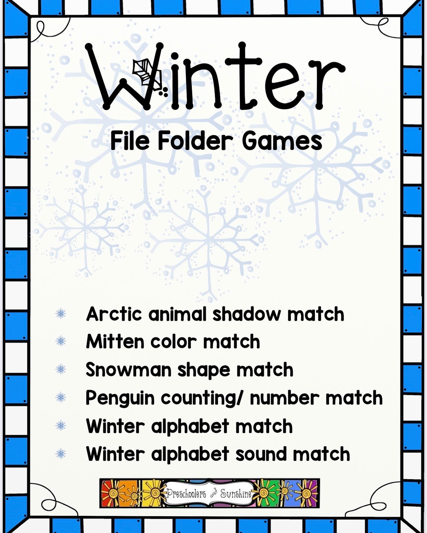 ️WINTER ️ file folder... - Preschoolers & Sunshine