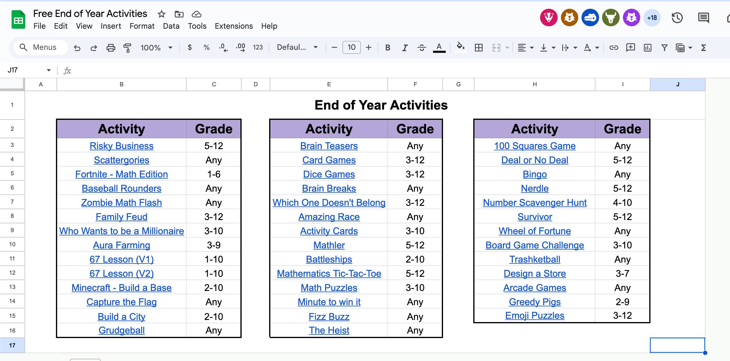 Math Teacher Tips & Resources | I've put together a spreadsheet full of ...
