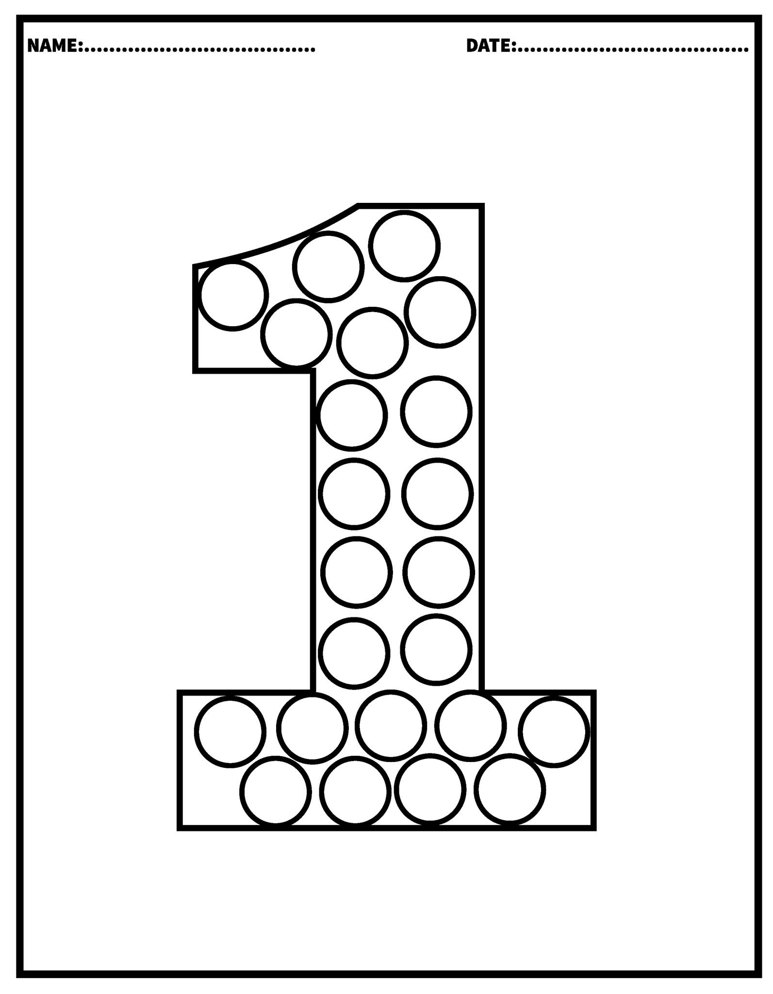 Numbers 0-10 Dot Marker... - Worksheets For Kindergarten PDF