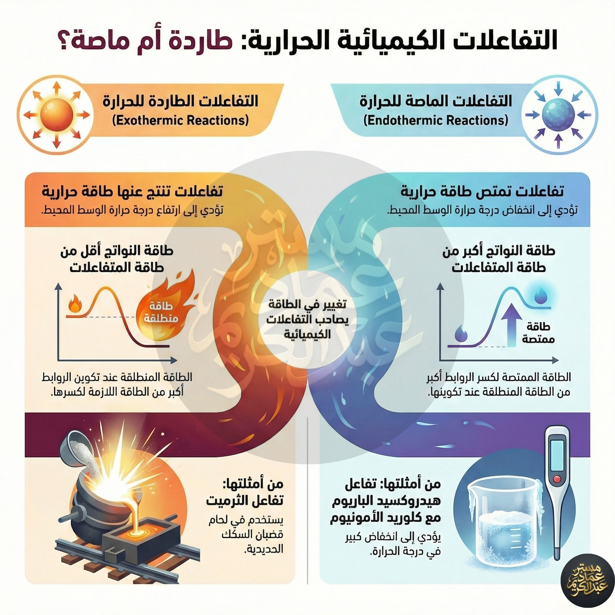 منتدى معلمي العلوم . علم ينتفع به | مقارنة سريعة بين التفاعلات الماصة ...