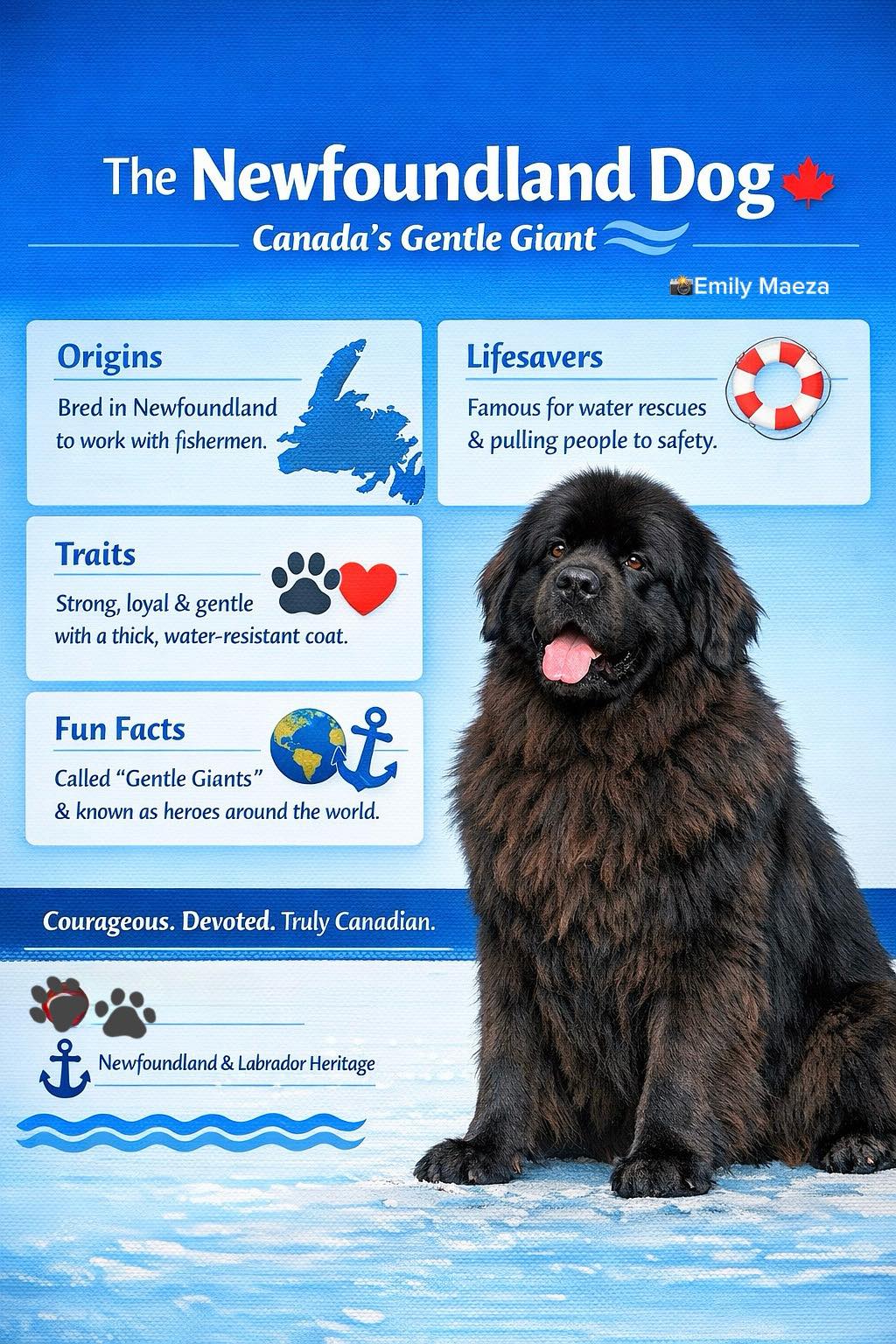 Emily - 🐾The Newfoundland dog is one of Canada’s most famous breeds ...