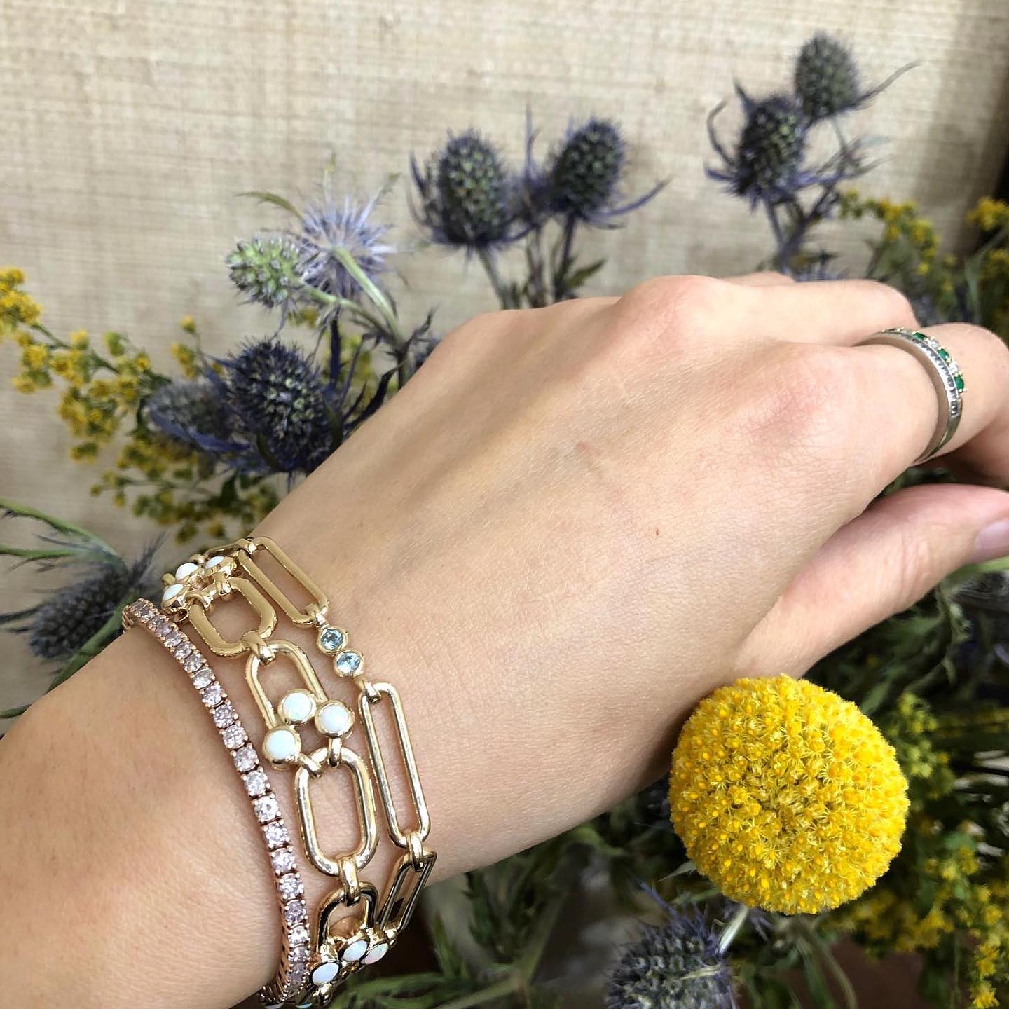 S H Koh New York Fun Layering 💯‼️ Our Opal Cluster Link Bracelet