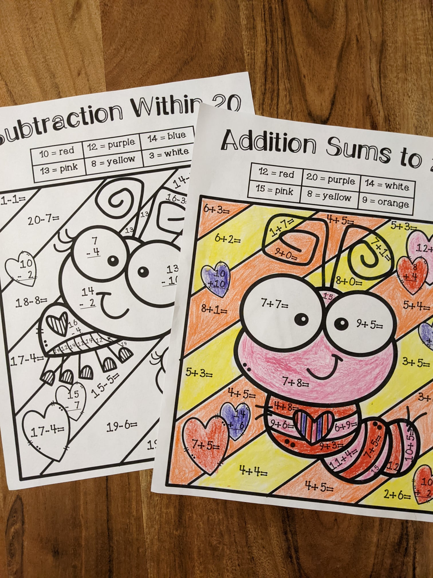 Valentines color by number math pages!!... - Classroom Whimsy