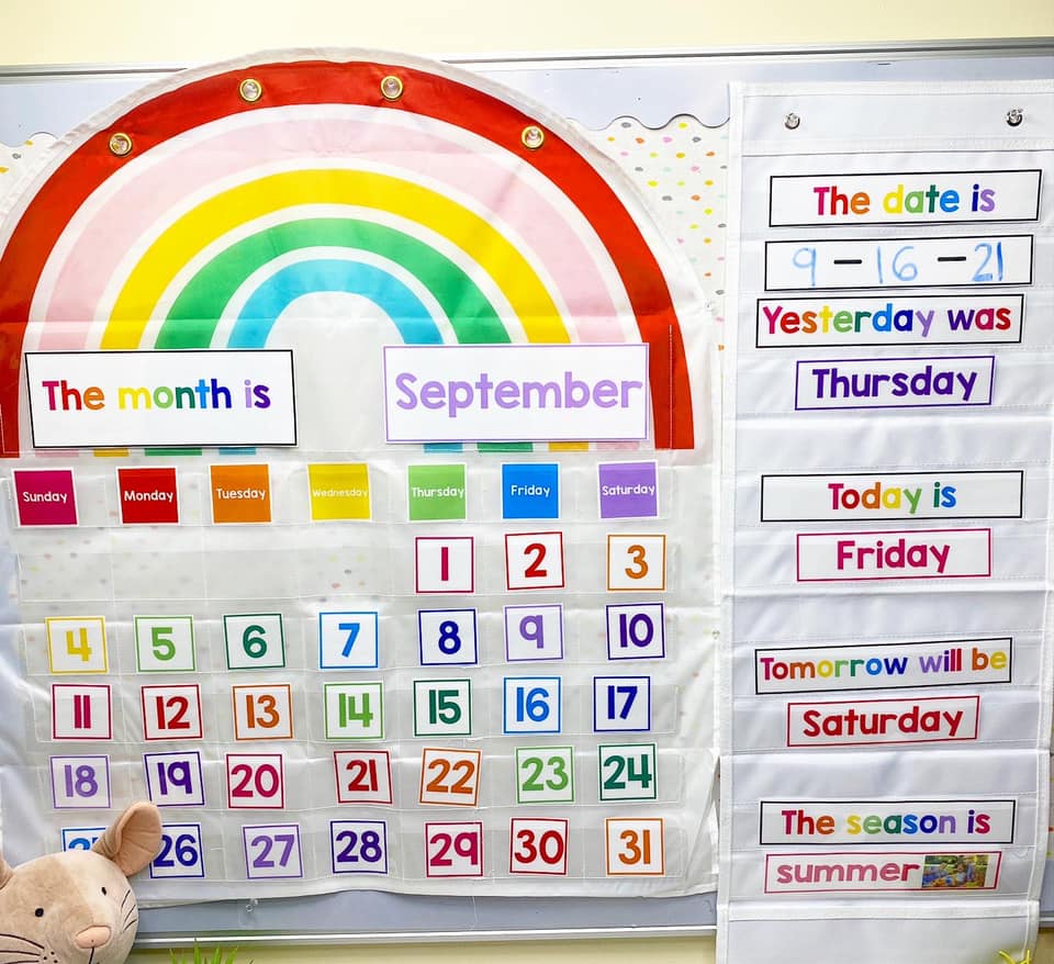 🌈🌈🌈 Rainbow Calendar and Math Wall is... - Polka Dots Please | Facebook