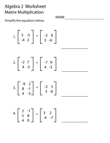 Worksheet School Matrix Multiplication Method Worksheet 7520