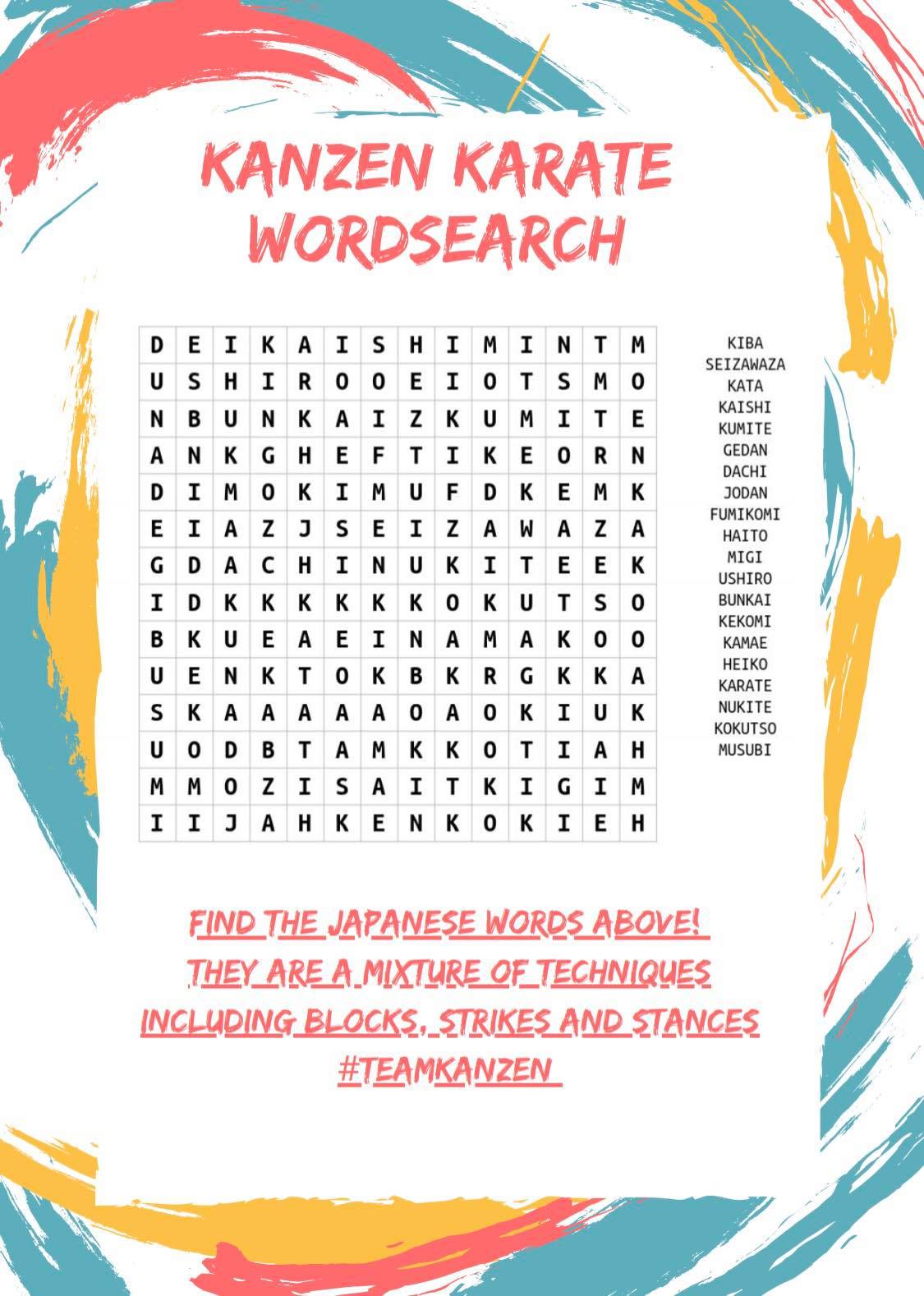 Kanzen Karate - NEW 📝: Fun Wordsearch We have created...