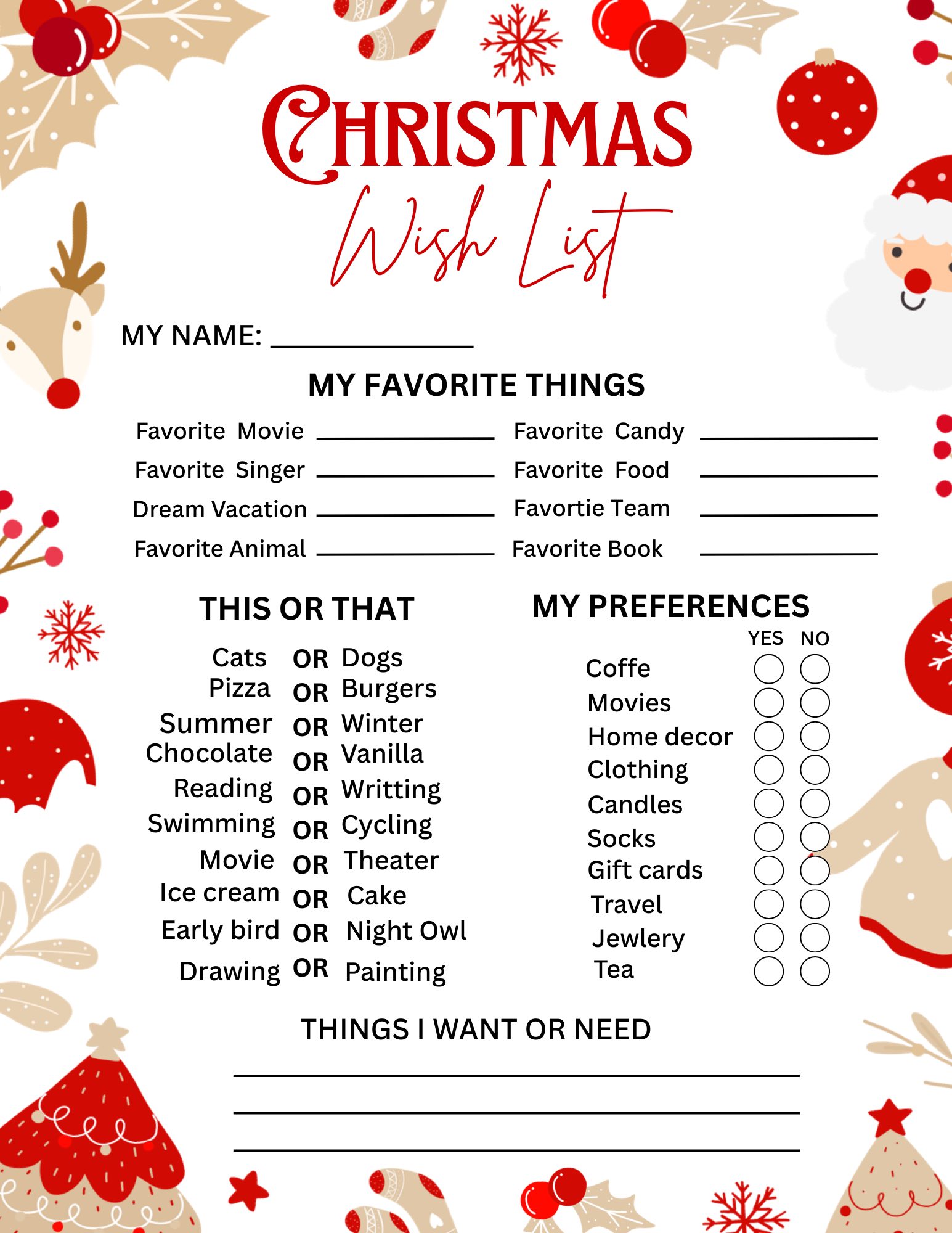 Created In Canva💻🩷 | Free Christmas wish lists for kids 🥰 | Facebook