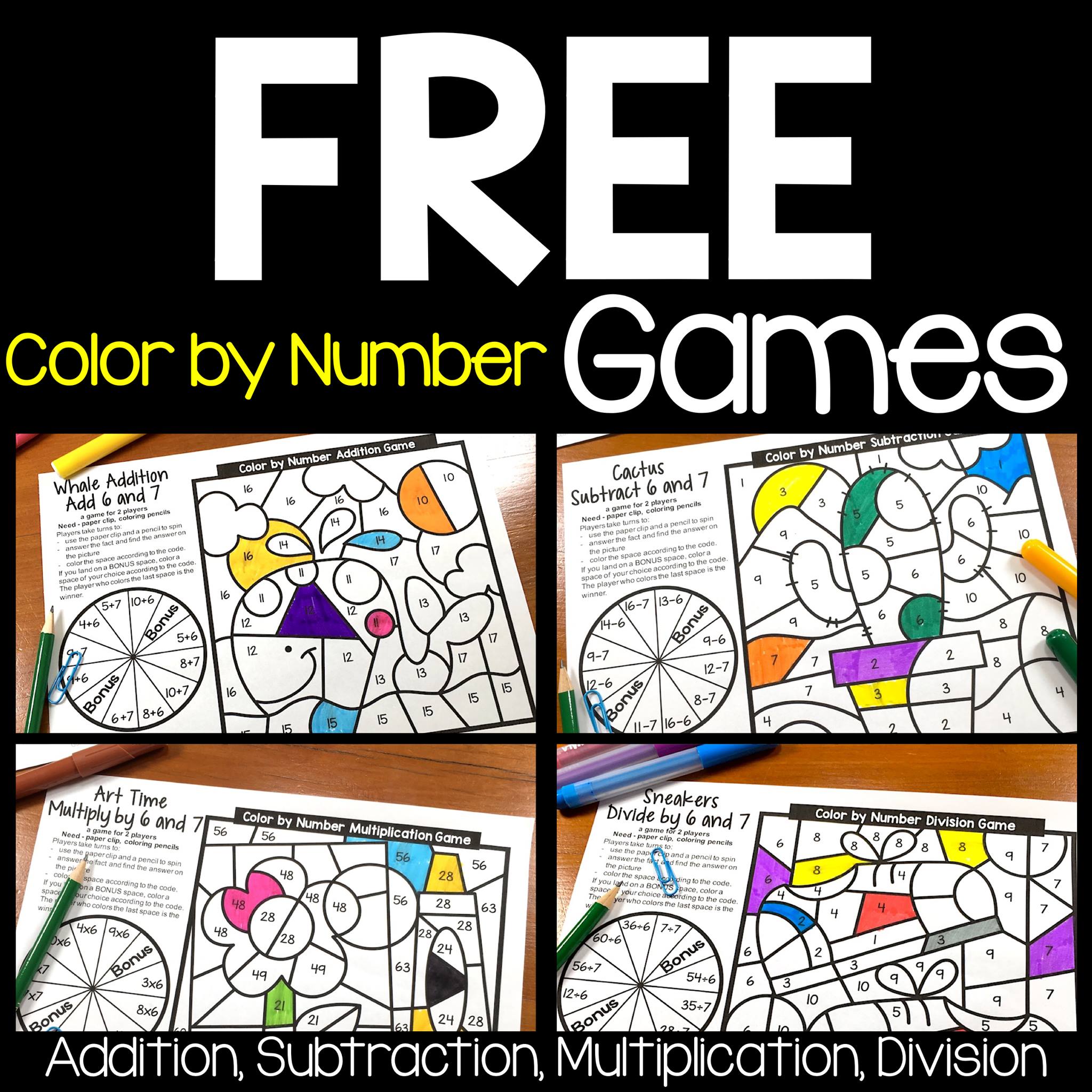 🌟 FREE Color by Number Games! 🌟 These... - Games 4 Learning | Facebook