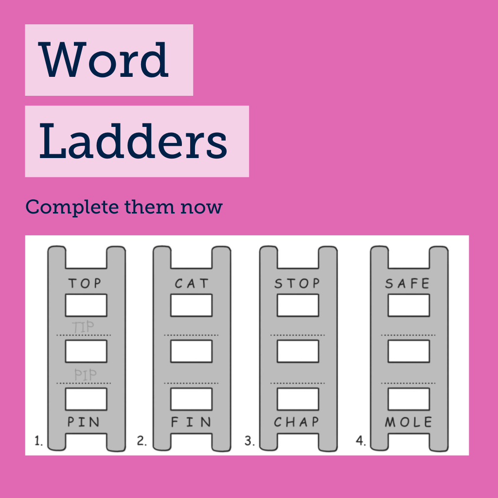 Oxford Owl - Activity idea: complete these word ladders....