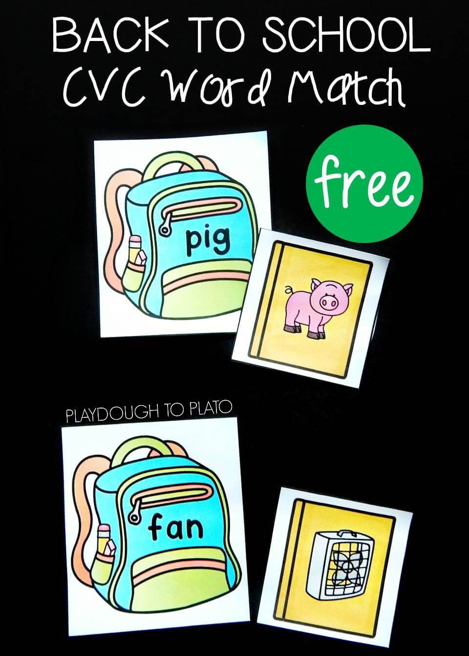 Playdough - FREEBIE ALERT! This fun back to school themed CVC word ...