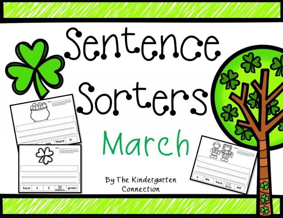 Our March Sentence Sorters... - The Kindergarten Connection