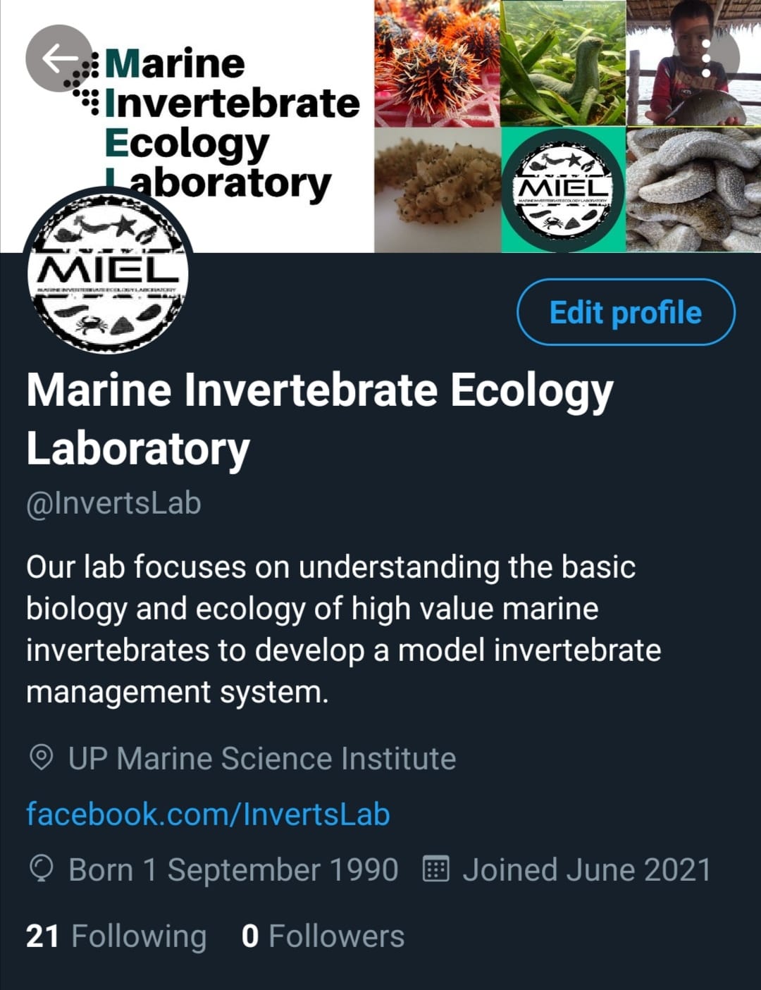 We're now on... - Marine Invertebrate Ecology Laboratory | Facebook