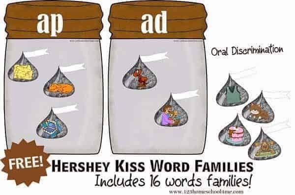 FREE Word Family Hershey Kiss... - 123 Homeschool 4 Me | Facebook
