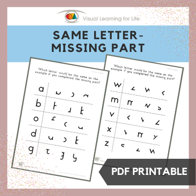 // SAME LETTER - MISSING PART... - Visual Learning for Life | Facebook