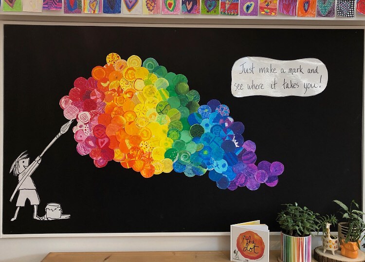 Montessori - International Dot Day collaborative artwork “Just make a ...