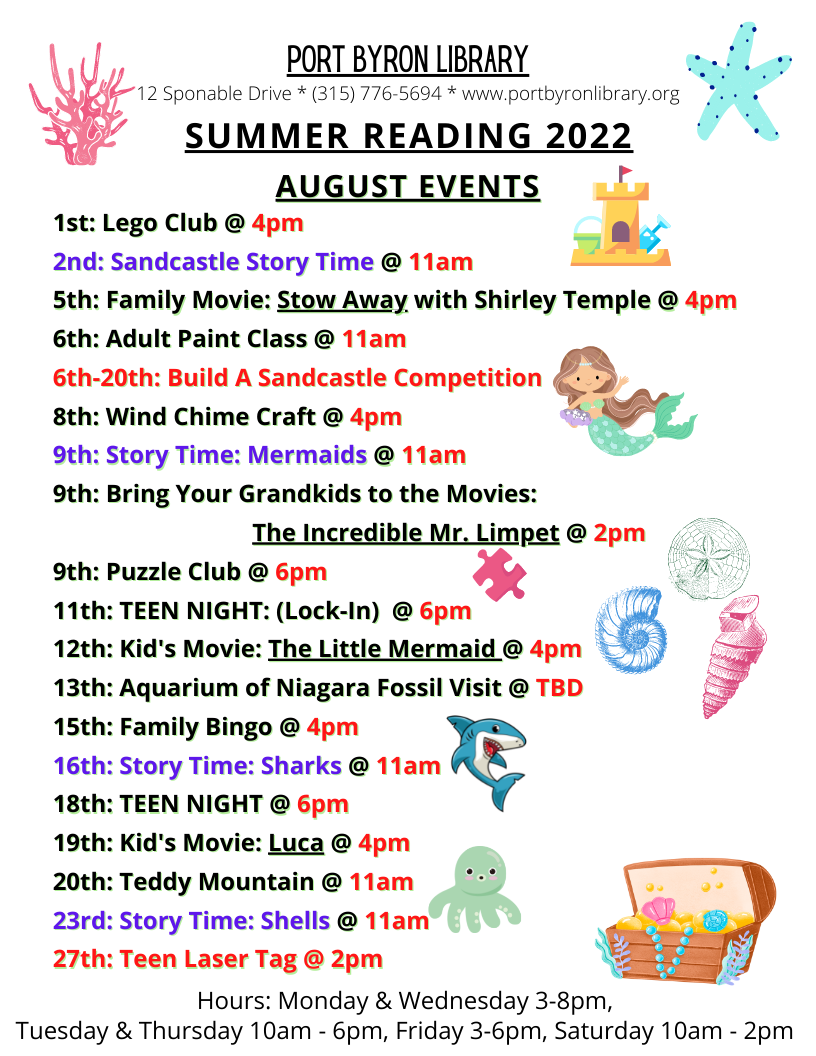 Here are our Summer Reading Flyers!... - Port Byron Library