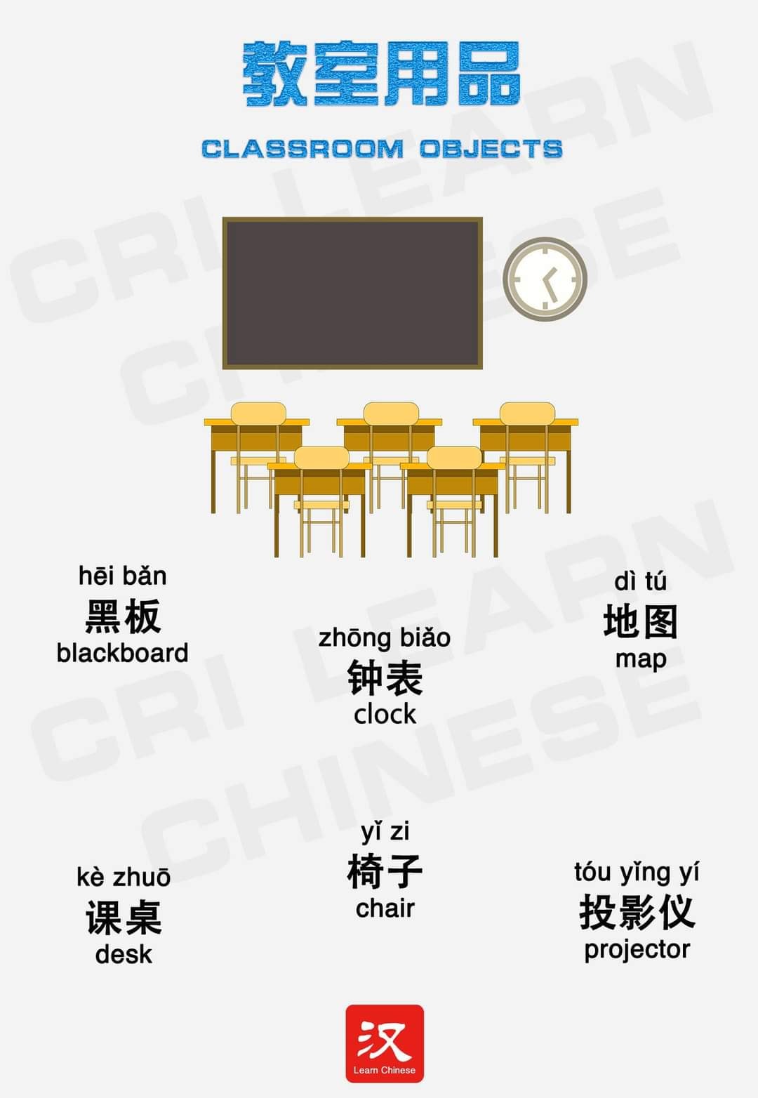How to say "classroom objects" in... - The Chinese Vocabulary | Facebook
