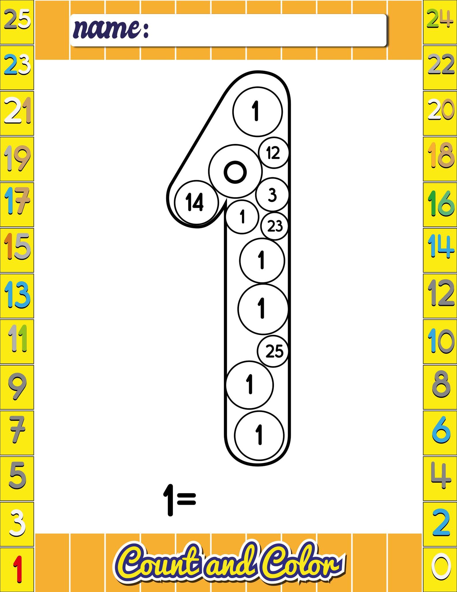Number 1-25 Math... - Worksheets For Kindergarten PDF