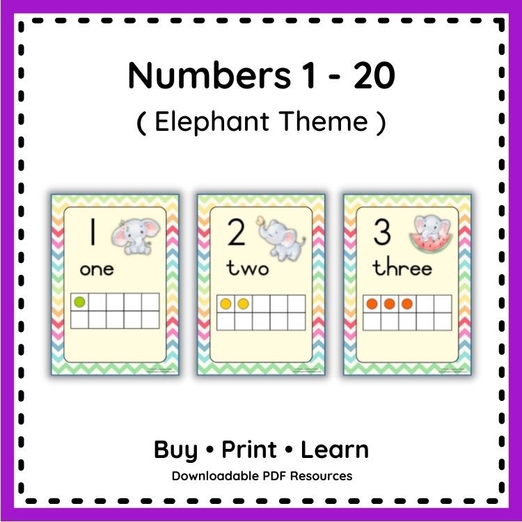 💥 Numbers 1-20 – Elephant... - The Early Learning Toolbox | Facebook