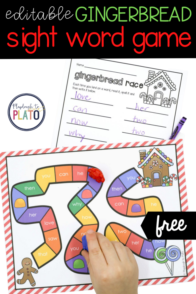 FREE Editable Gingerbread Sight Word... - Playdough to Plato | Facebook