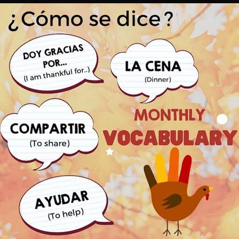 Our November vocabulary is... - Spanish Schoolhouse Rockwall | Facebook