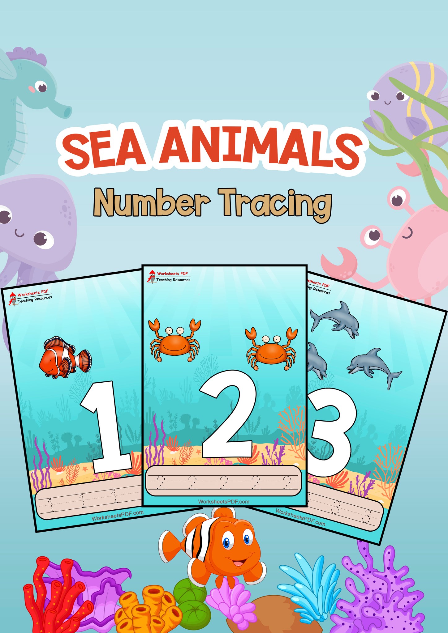 Sea Animals Number Tracing... - Free Teaching Resources | Facebook