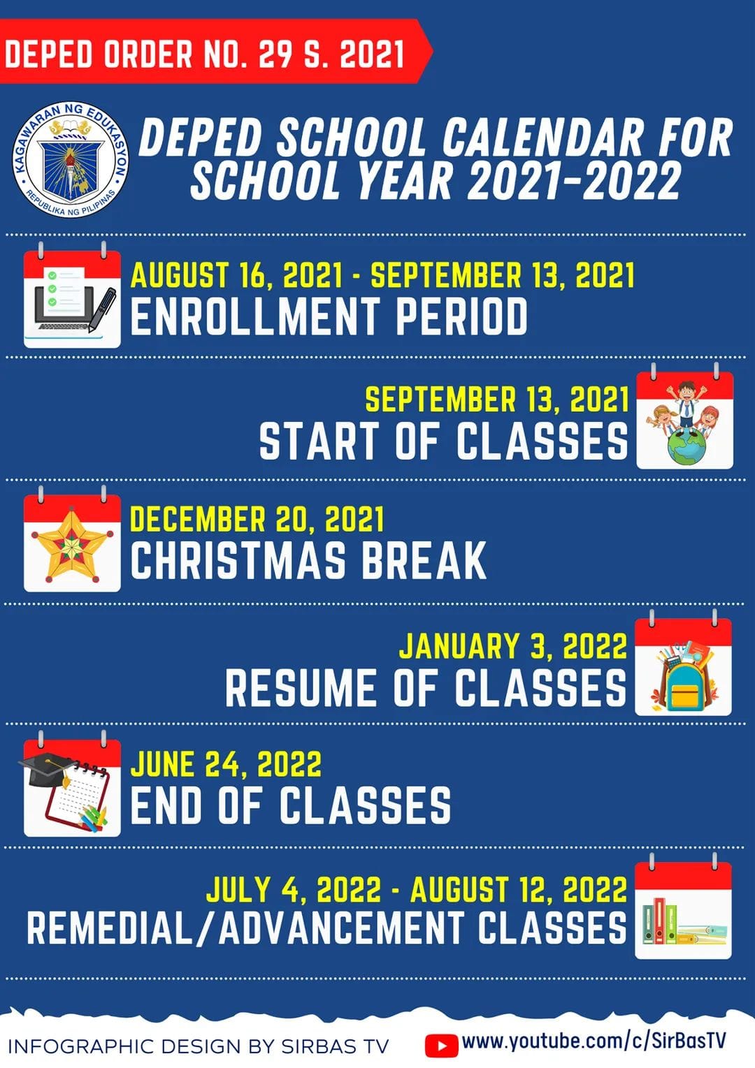 DepEd School Calendar for School Year 2021-2022 Full Schedule of ...