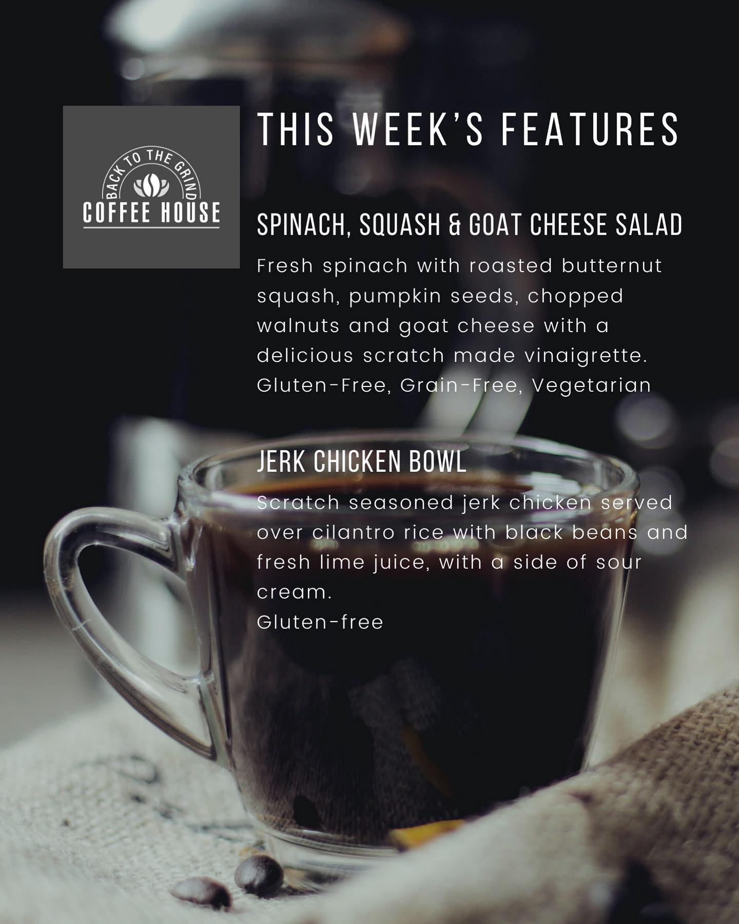 MENU DROP! With... - Back to the Grind Café & General Store | Facebook