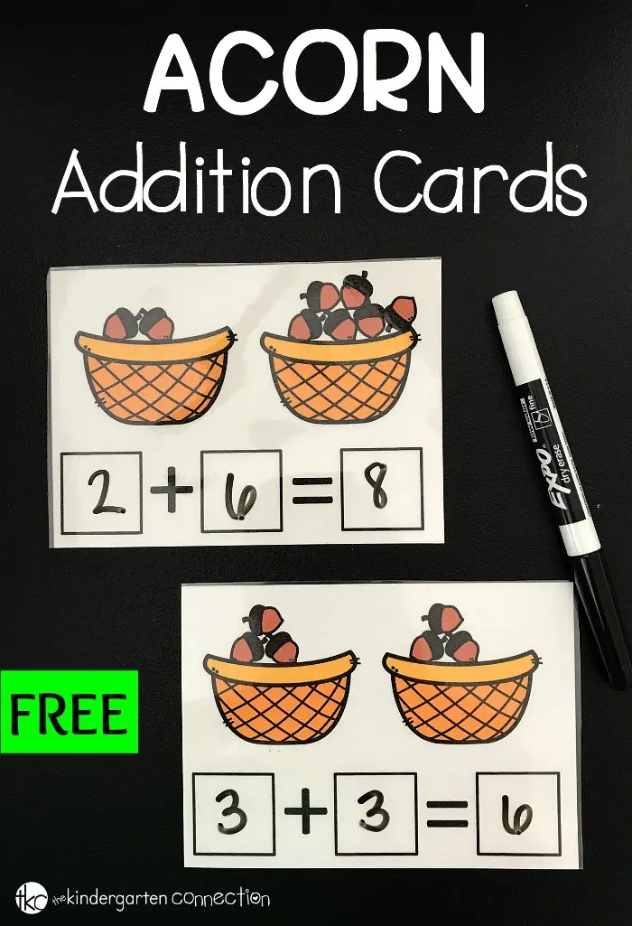 Our Acorn Addition Cards are... - The Kindergarten Connection | Facebook