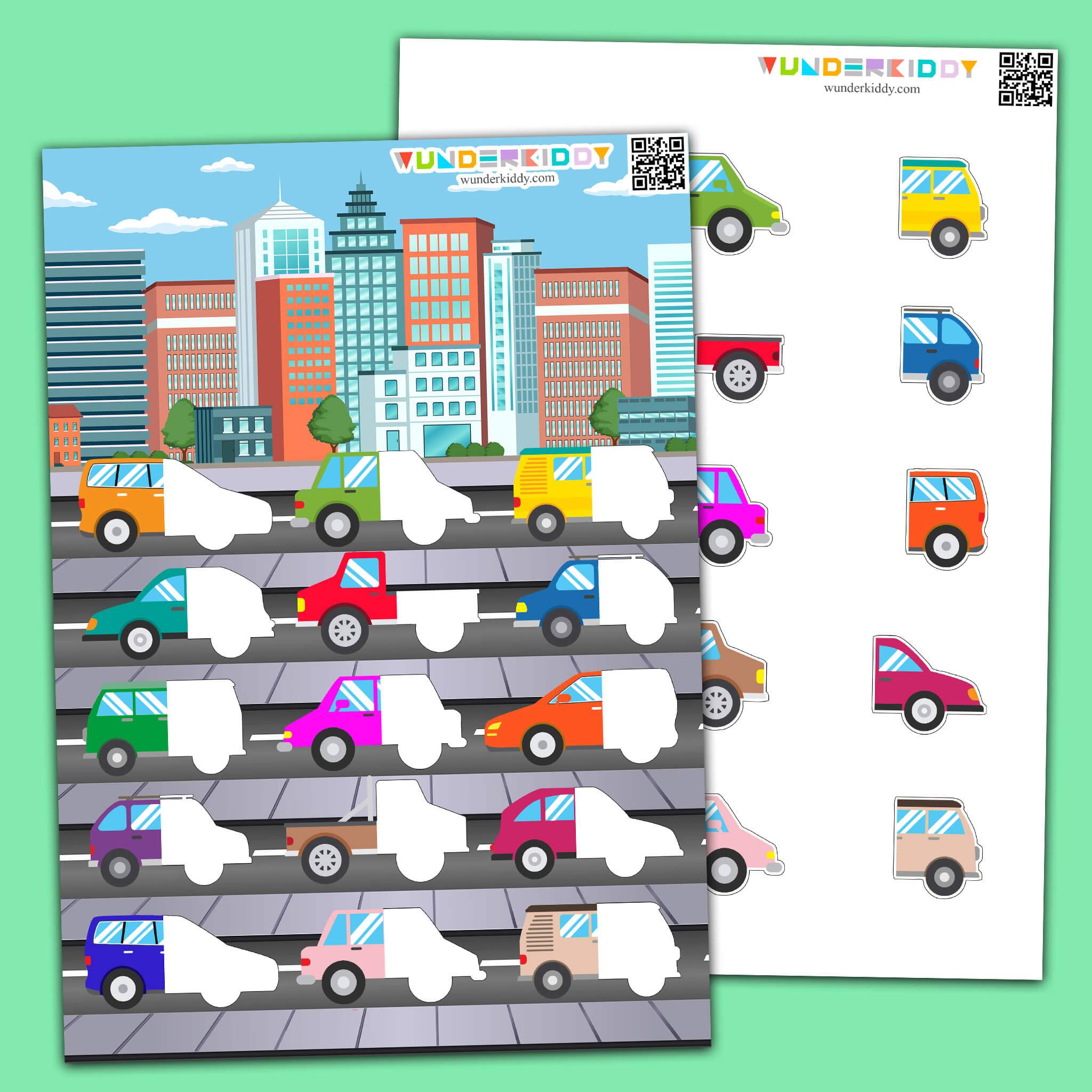 🚗Cars Printable Game 👑PDF:... - WunderKiddy - Free Printable Worksheets ...