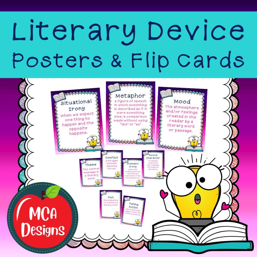 MCA Designs - This set of literary device posters and flip...