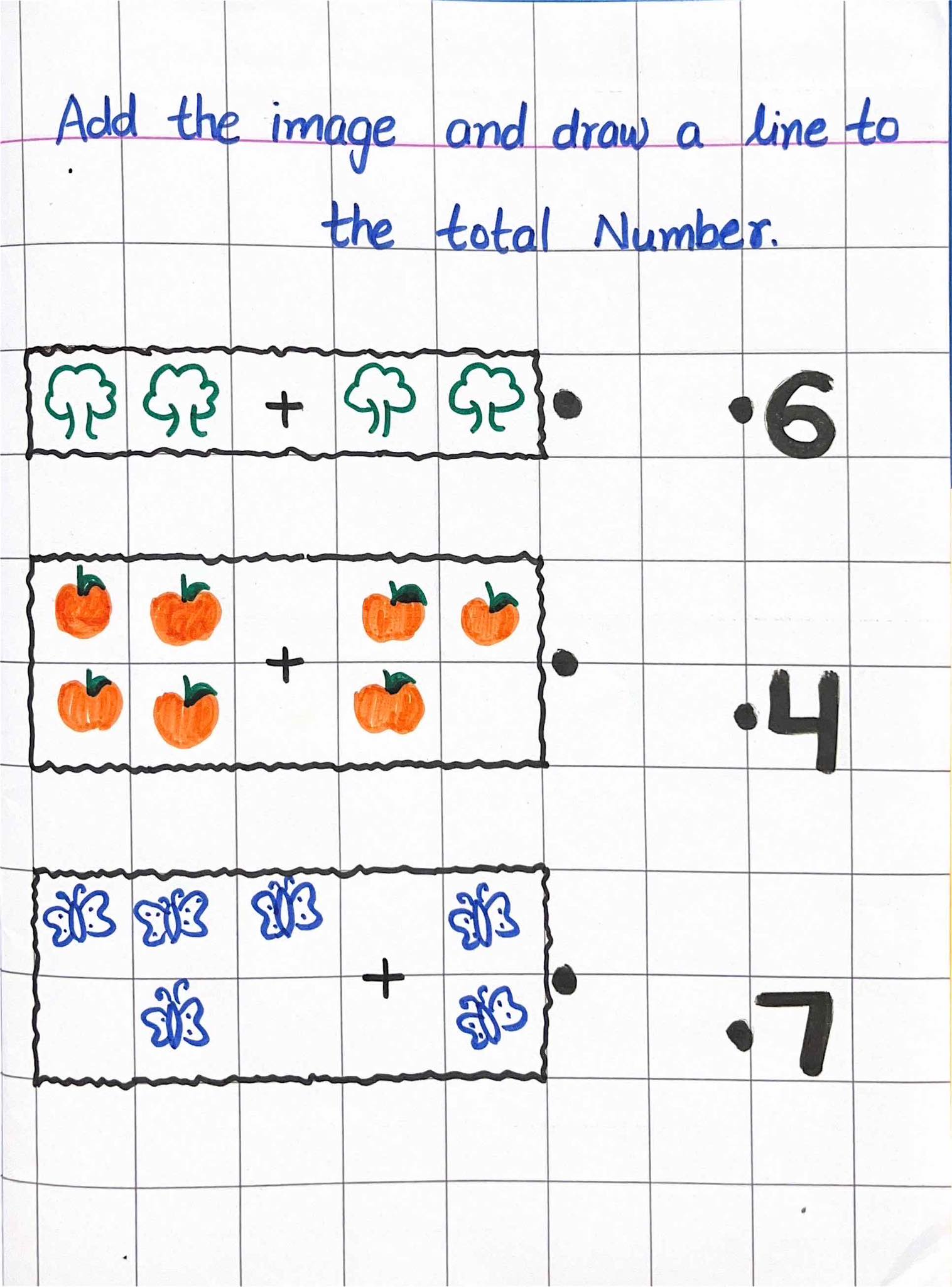 Renu - 🍎🦋 Count, Add & Match Fun! 🌳 This adorable image-based addition ...