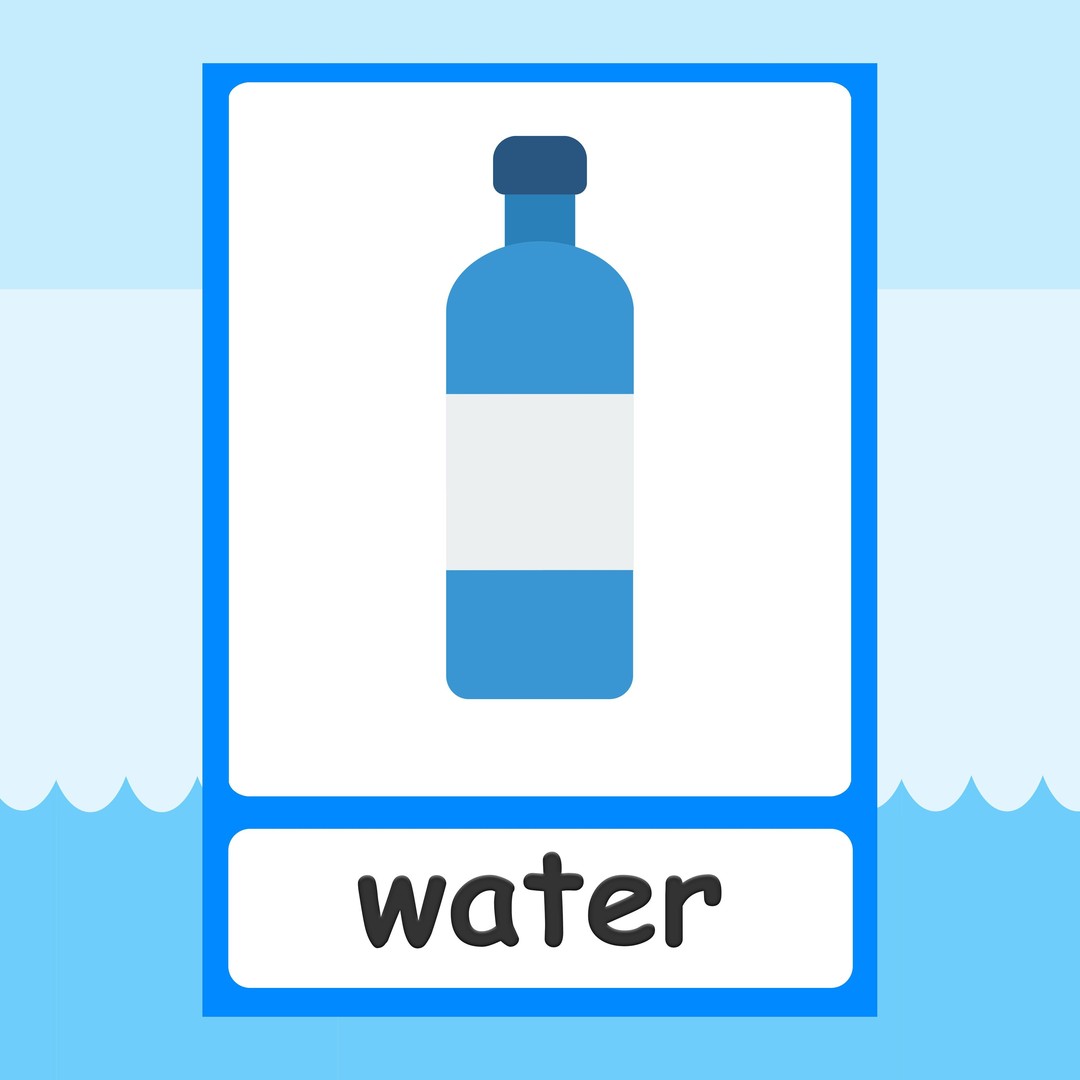Water! Drinks... - Flashcards For Kindergarten .com