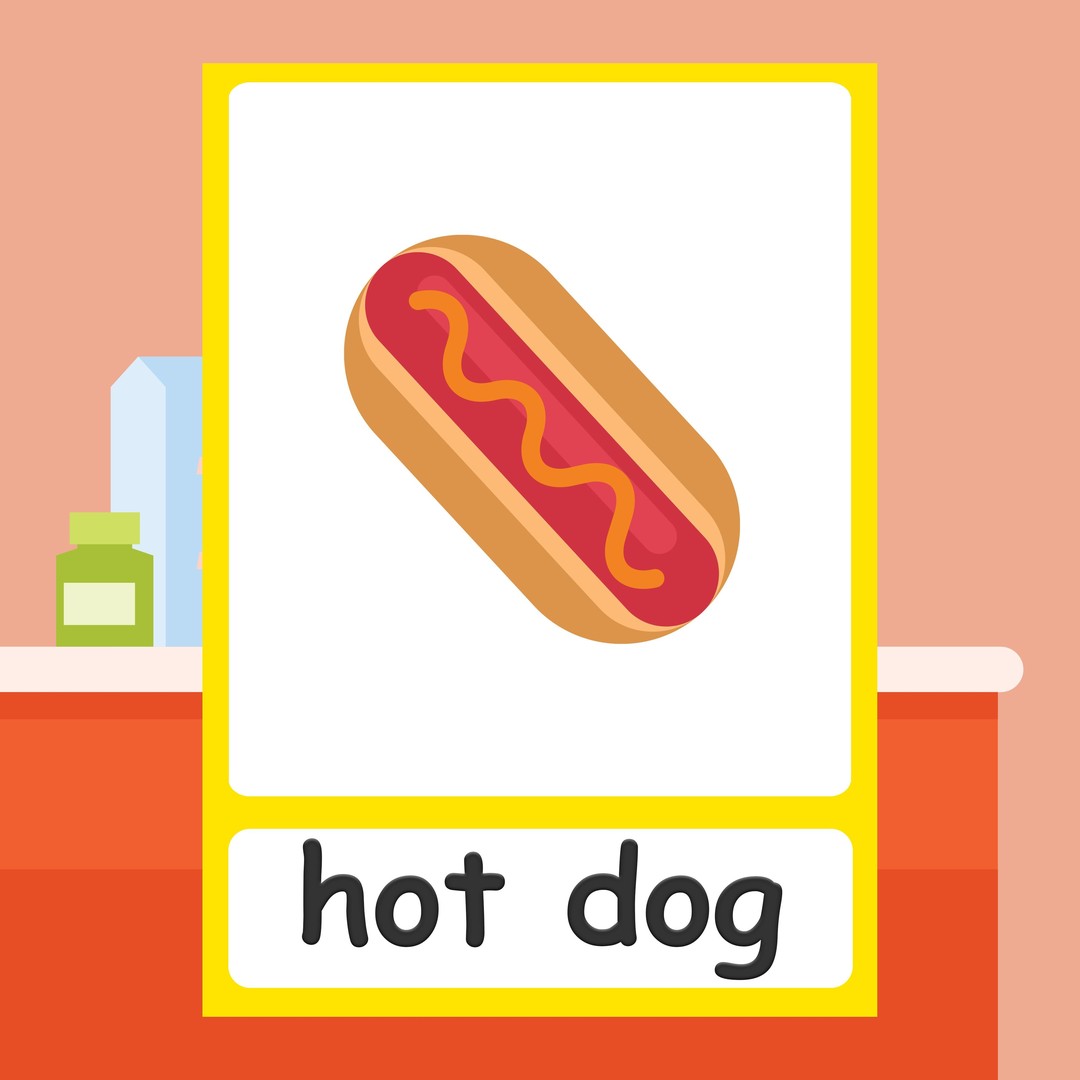 Hot dog! Food... - Flashcards For Kindergarten .com | Facebook