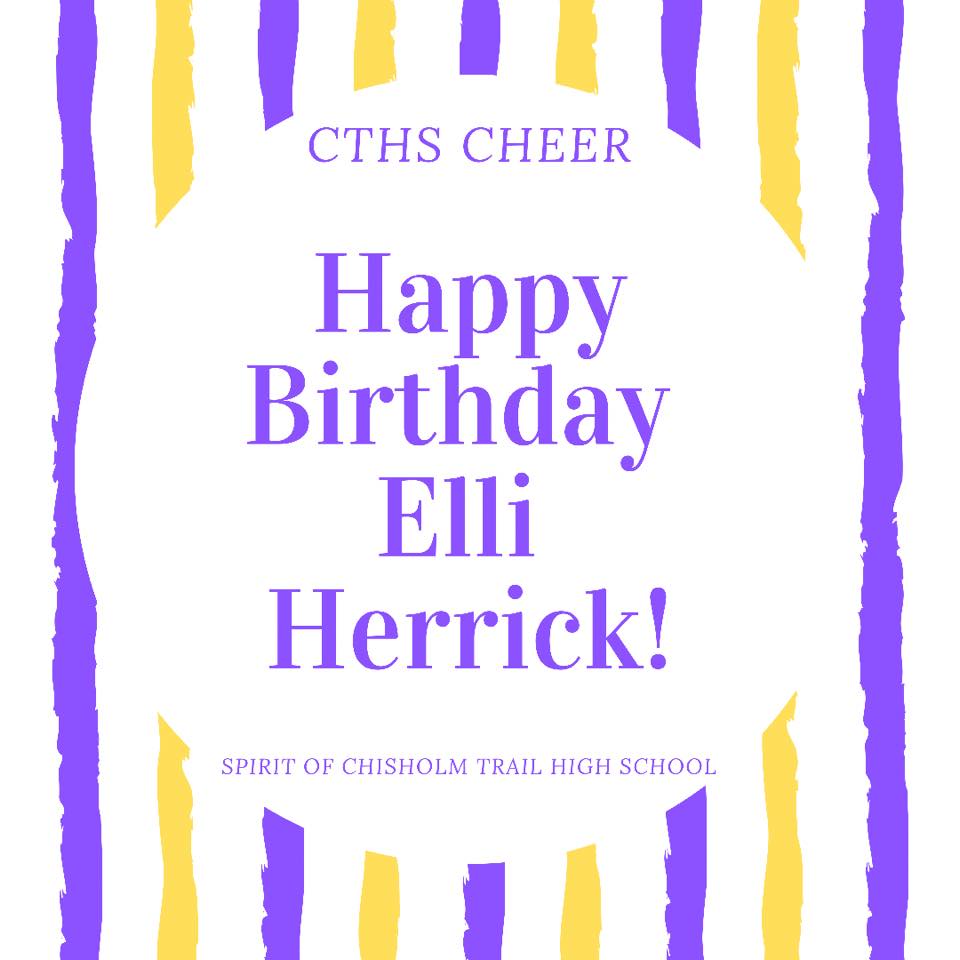 Happy Birthday Elli 💜💛 We Hope You Cths Ranger Cheer 4995