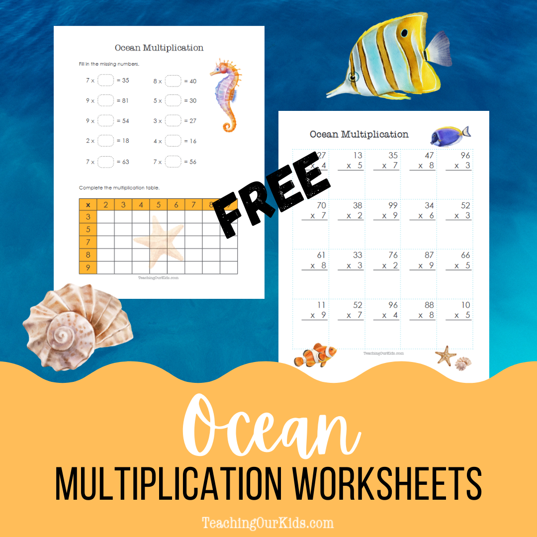 Free Ocean Multiplication Worksheets... - Teaching Our Kids | Facebook