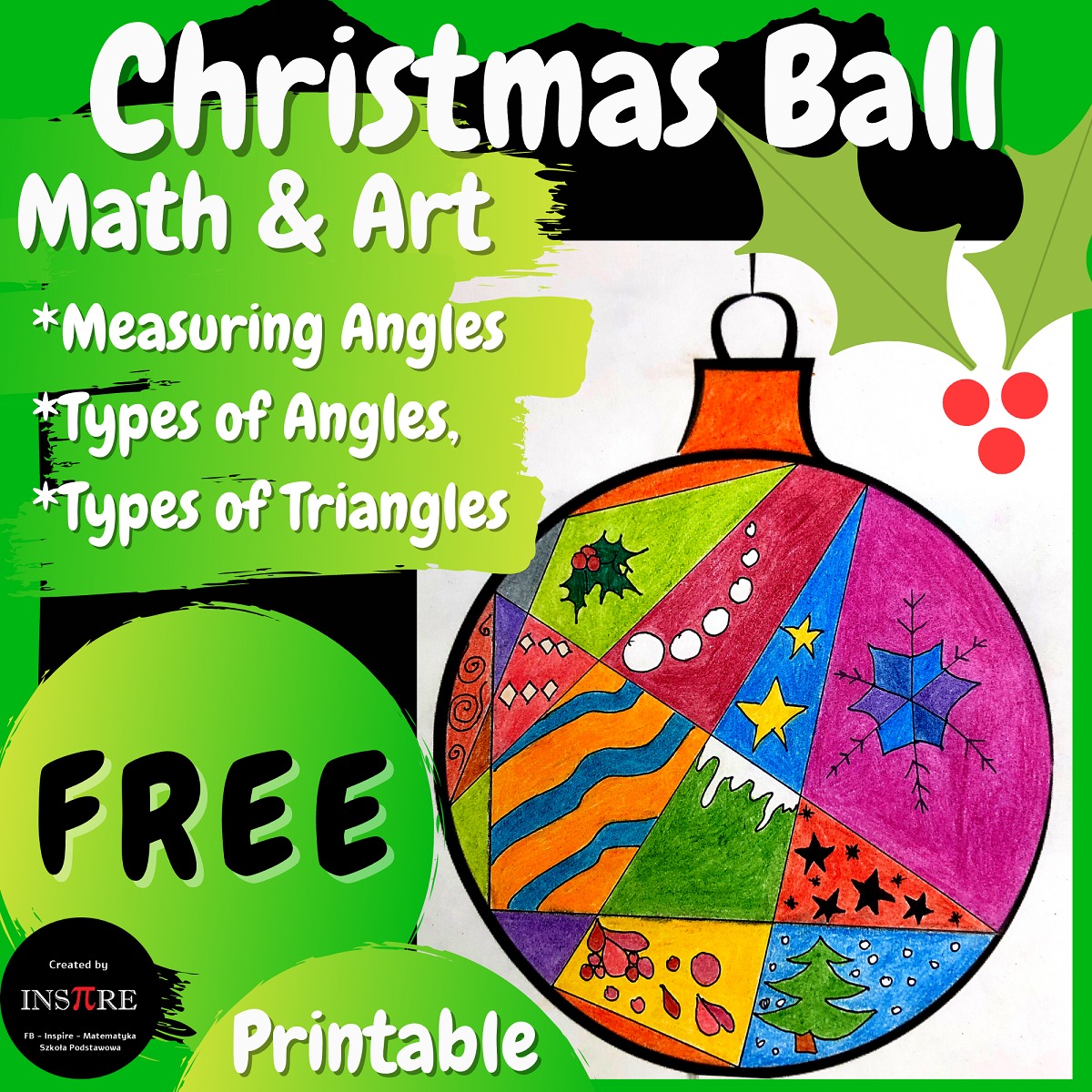 Inspire Math Matematyka - FREE Christmas Ball - Measuring Angles, Types ...