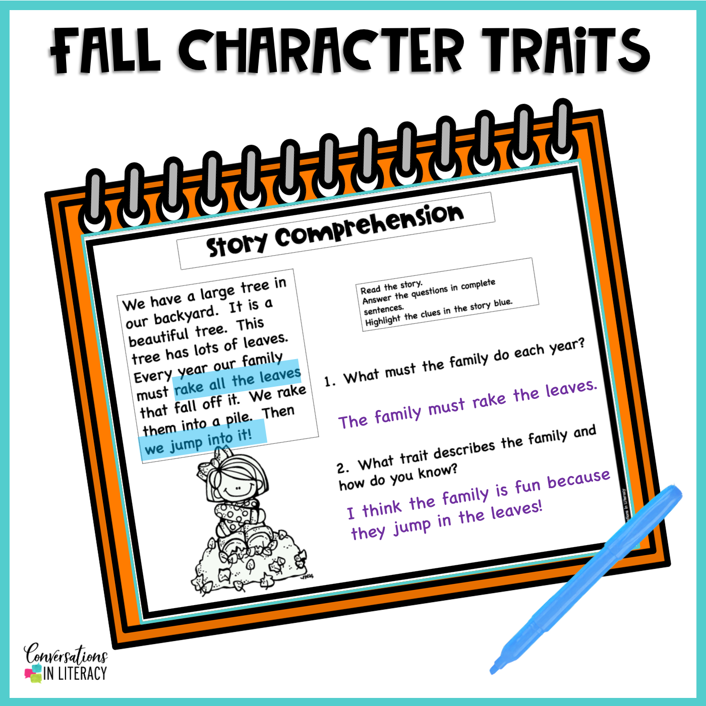 This Printable FALL Character... - Conversations in Literacy | Facebook