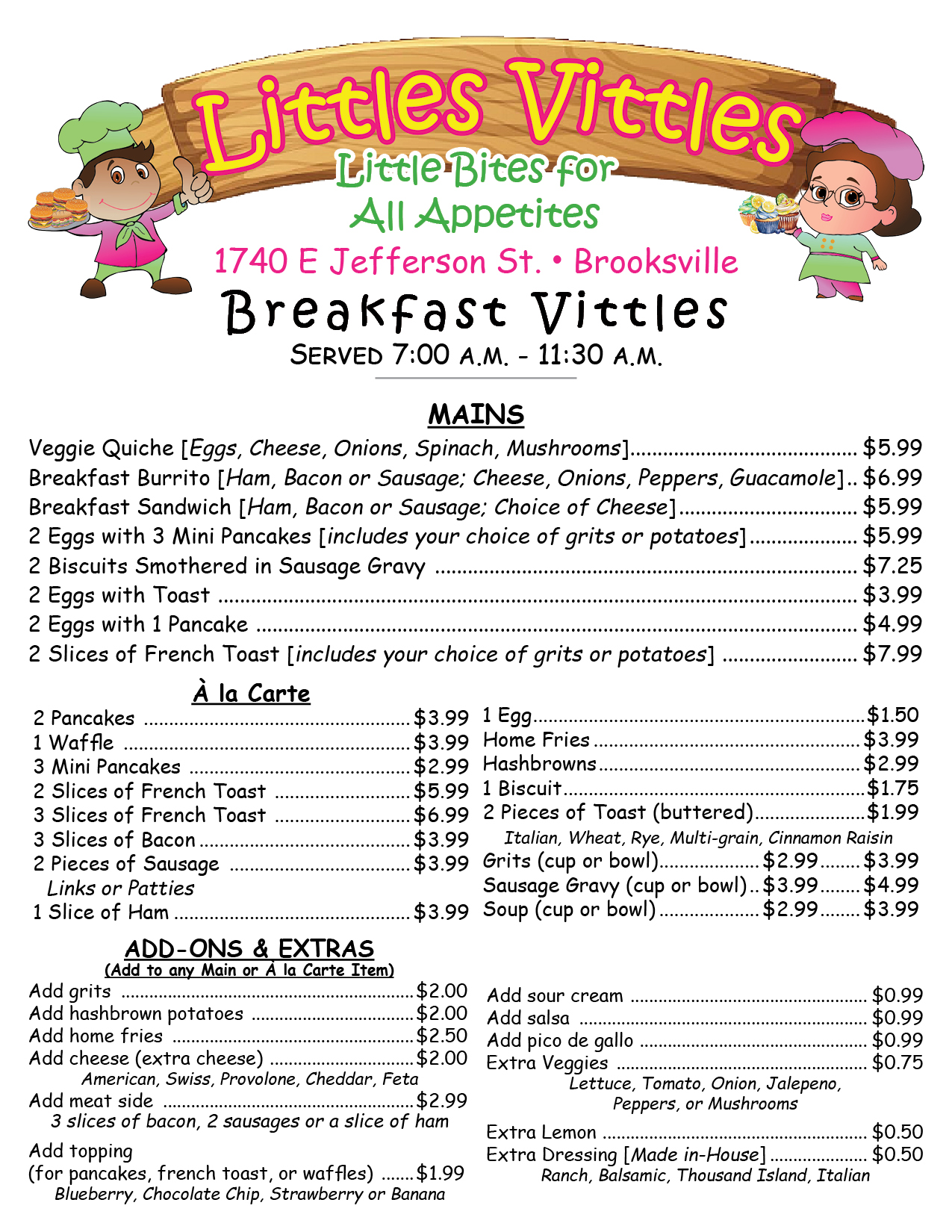 Littles Vittles - Our NEW MENU 💙 Price updates are done.... | Facebook