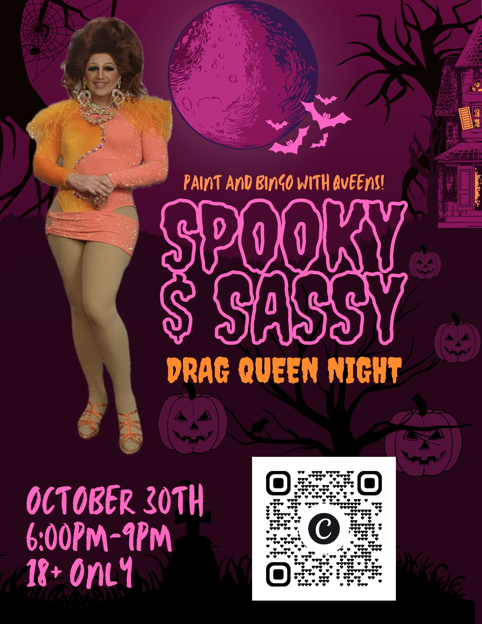 Sassy Spooky Drag Queens (A Halloween Pottery Painting and Bingo Event)