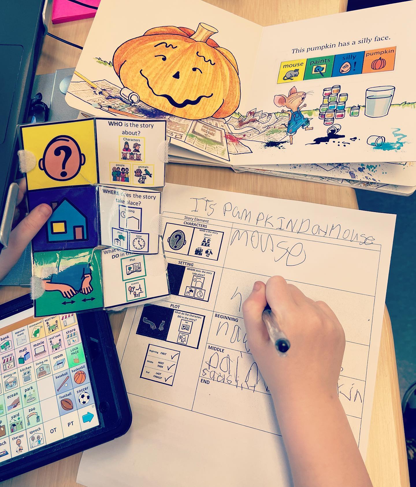 The Language - Story elements for “It’s Pumpkin Day, Mouse!” 🎃🐀 #slp # ...