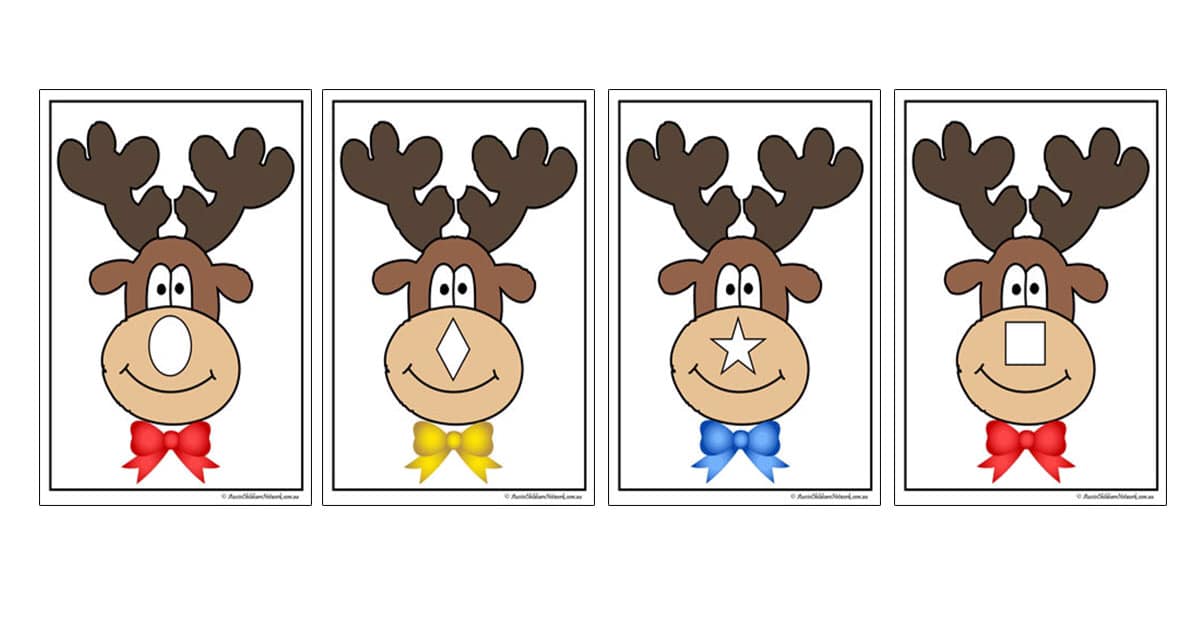 Free Reindeer Shapes Matching... - Aussie Childcare Network