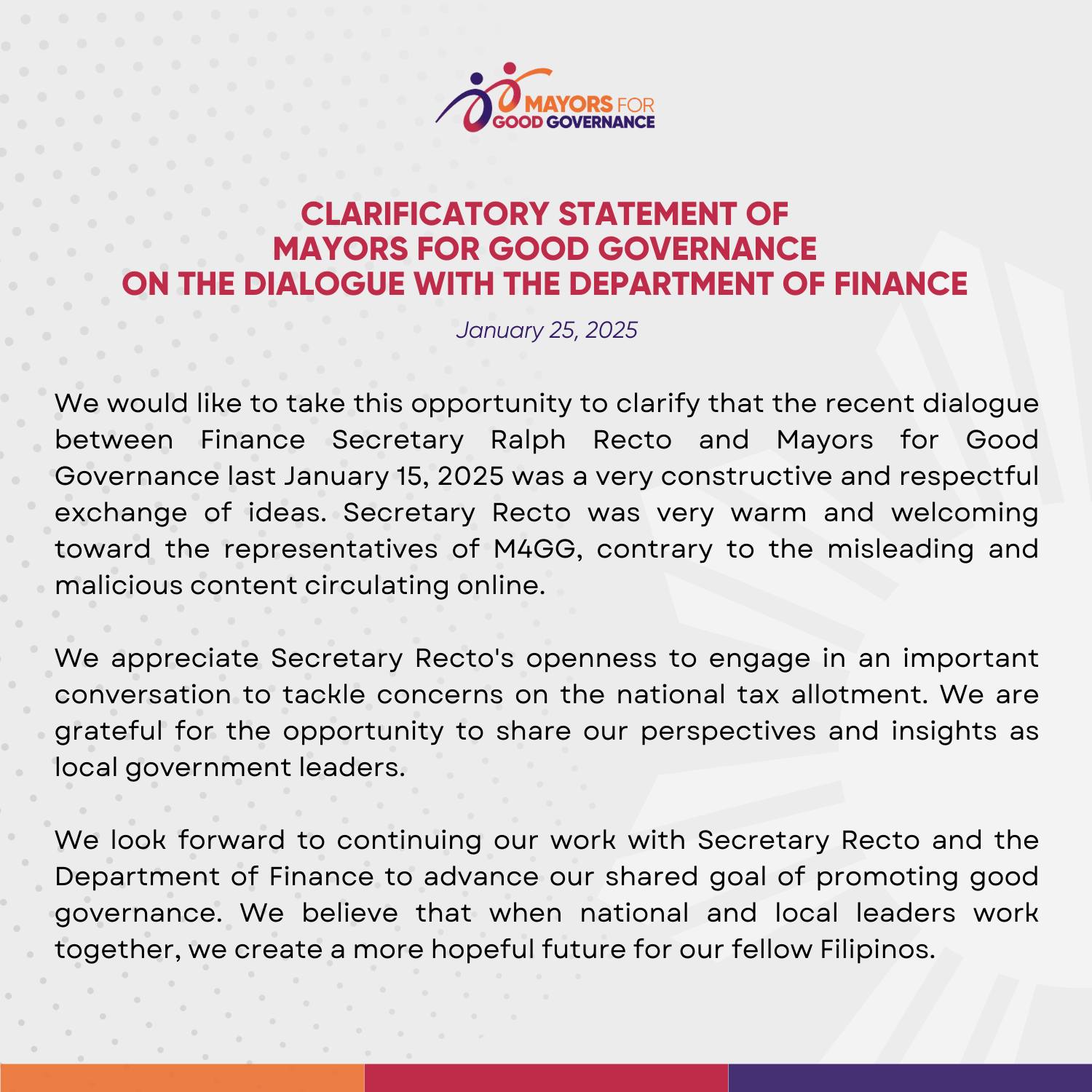 READ: Mayors for Good Governance's... - Department of Finance | Facebook