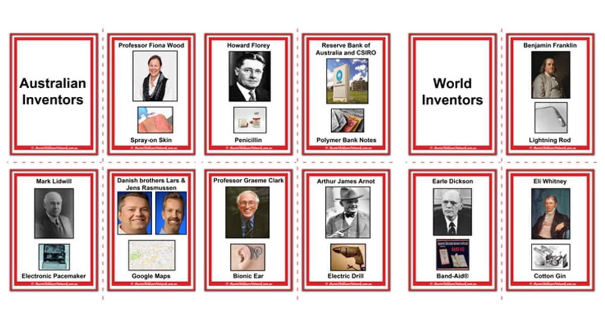 Aussie Childcare Network - Free Inventors Flashcards - For Kids ...